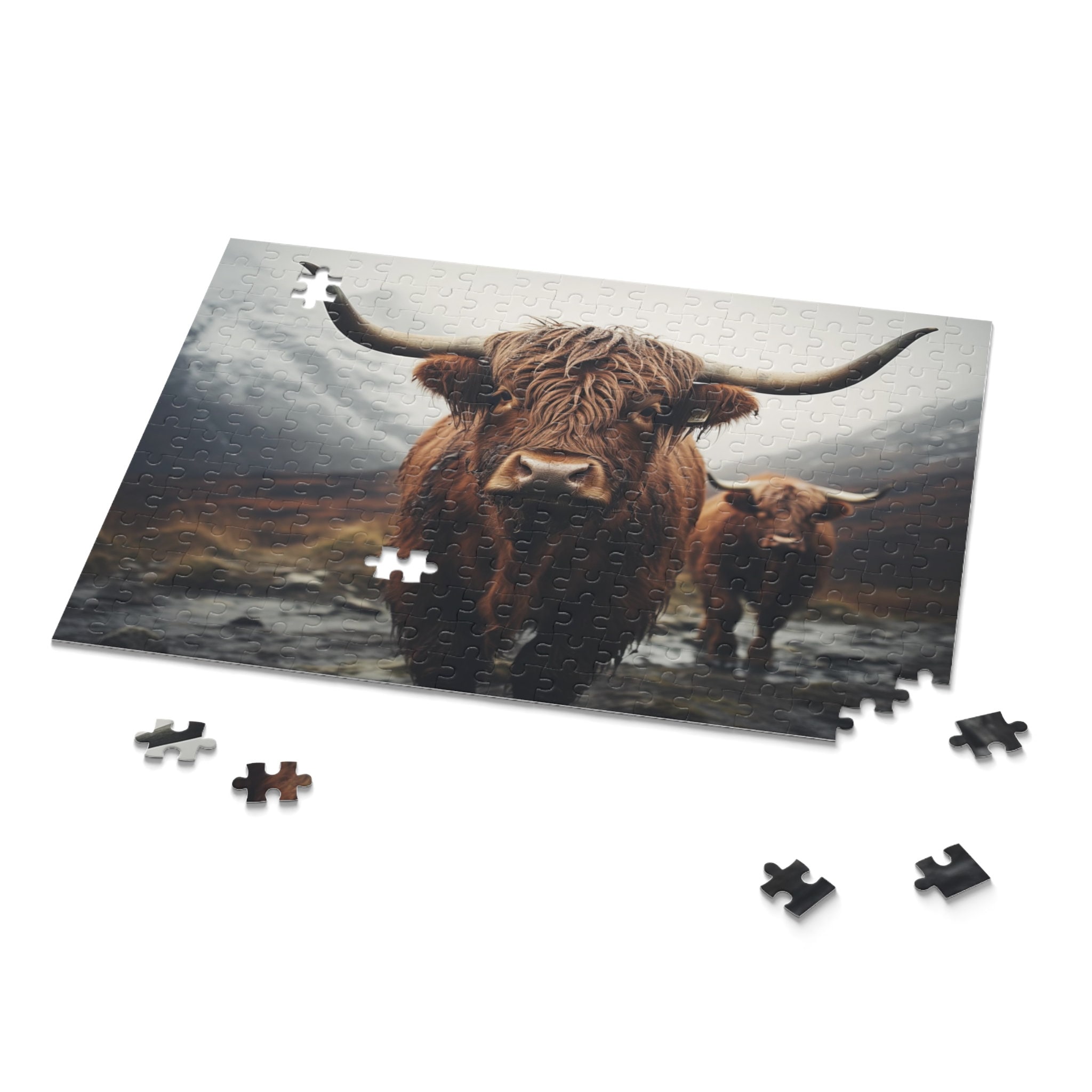 Highland Cow Puzzle 120, 252, 500-piece Scottish Highlander Cow Gift ...