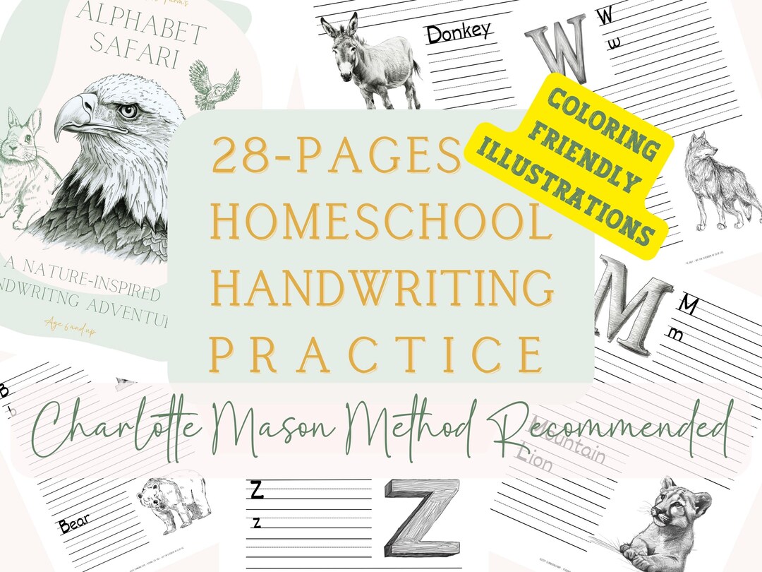 Handwriting Practice Sheet for Kids Charlotte Mason Uppercase Lowercase ...