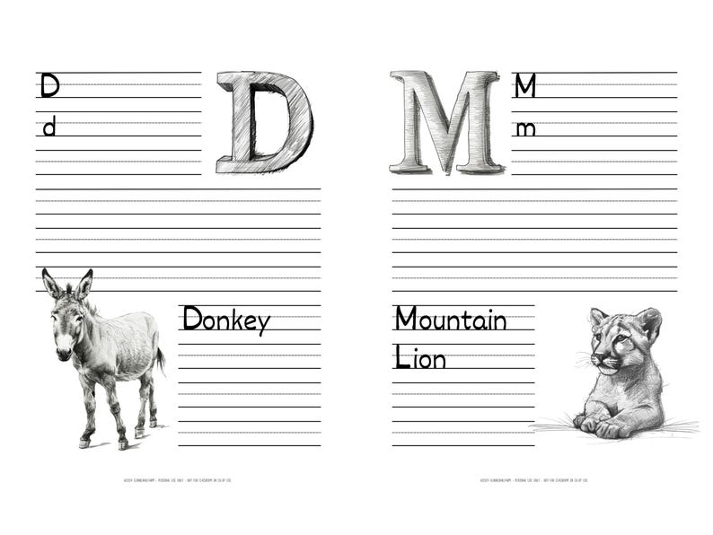 Handwriting Practice Sheet for Kids Charlotte Mason Uppercase Lowercase ...