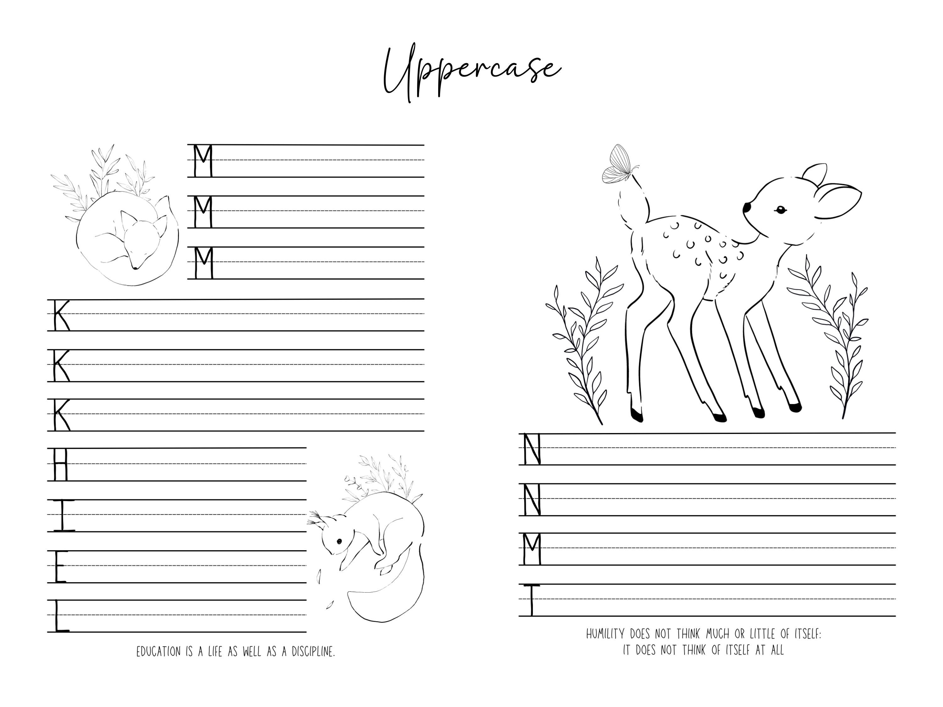 Handwriting Bundle for Kids Charlotte Mason Method Uppercase Lowercase ...