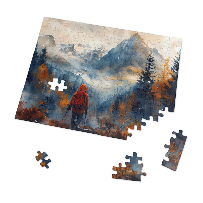 Mountain Hiker Jigsaw Puzzle, Fall Scene, Outdoor Lover Puzzle for Kids ...