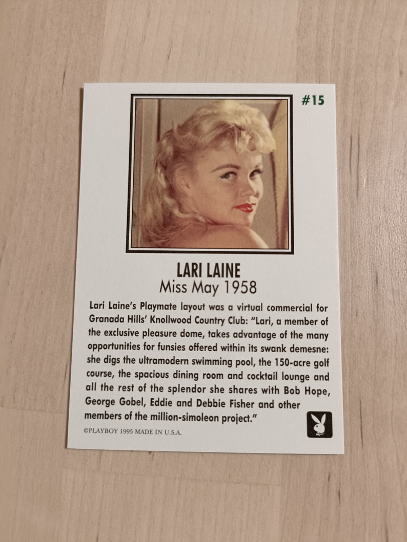 Lari Laine Collector's Card N 15 Playboy Miss May May 1958 Trading Card 1995 6.4x8.9 Cm - Etsy