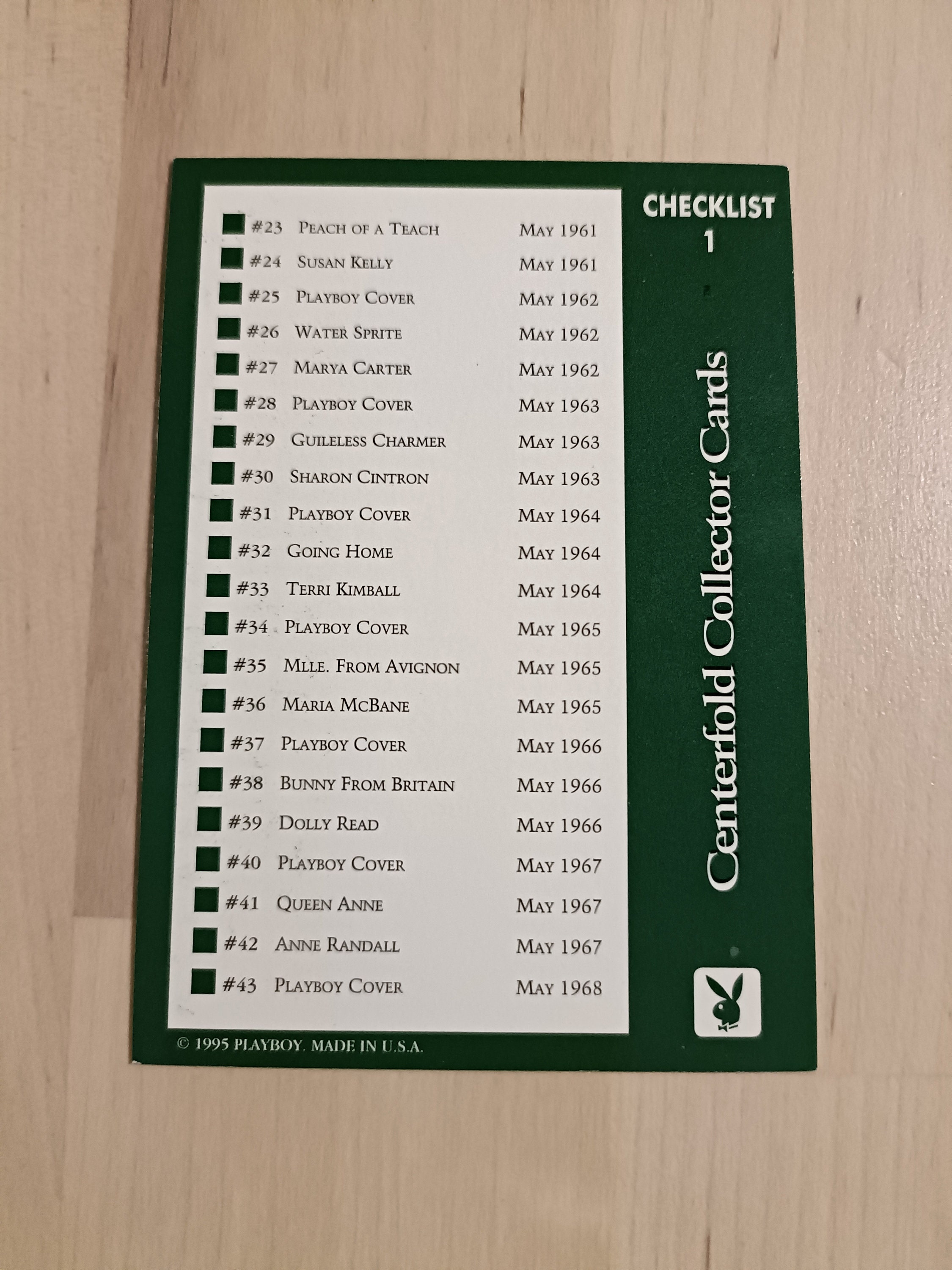 Checklist 1 Playboy May Mai Trading Card 1995 6.4x8.9 Cm - Etsy