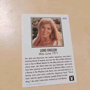 Lieko English Card N 54 Playboy Miss June June 1971 Trading Card 1996 6 ...