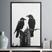 Ravens on a Log Printable Art, Vintage Style Surreal Black and White ...