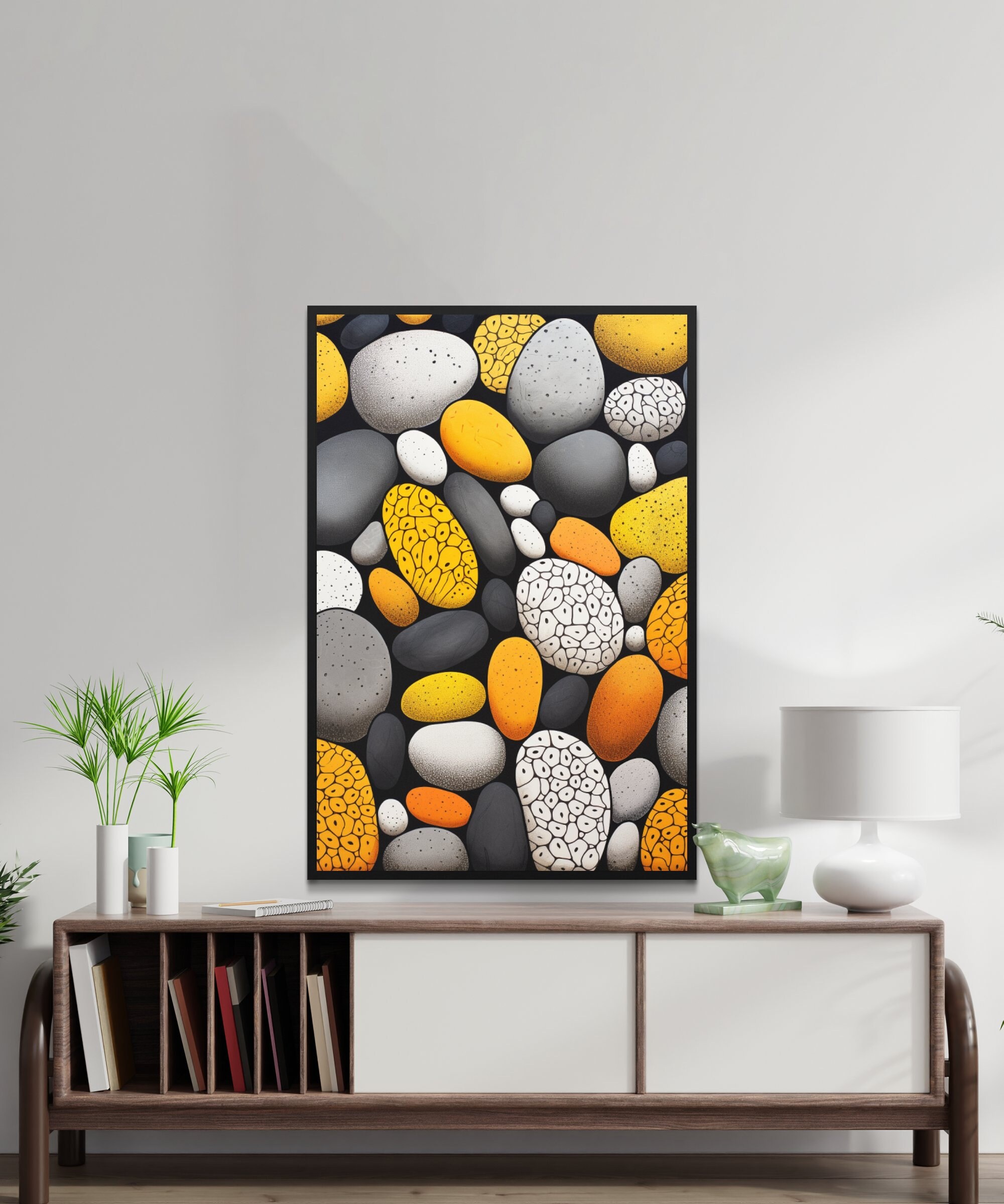 Beach Pebbles Printable Art Colourful Rocks Digital Download - Etsy