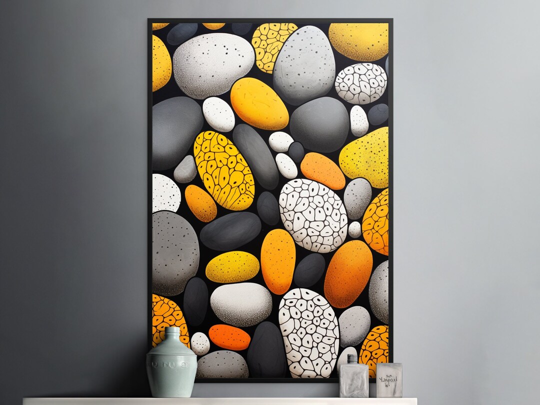 Beach Pebbles Printable Art, Colourful Rocks Digital Download, Spa Room ...