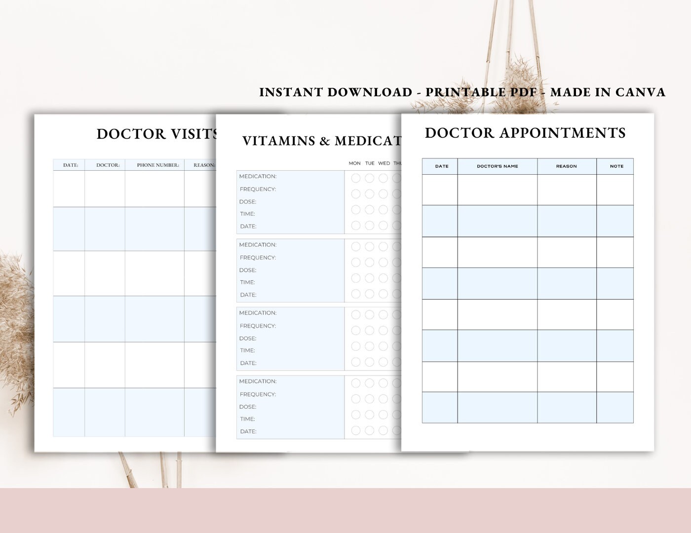 Medical Planner Pintables Printable Planner Medical Binder Sheets ...