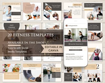 Fitness Instagram Templates Healthy Lifestyle Canva Templates Nutrition ...