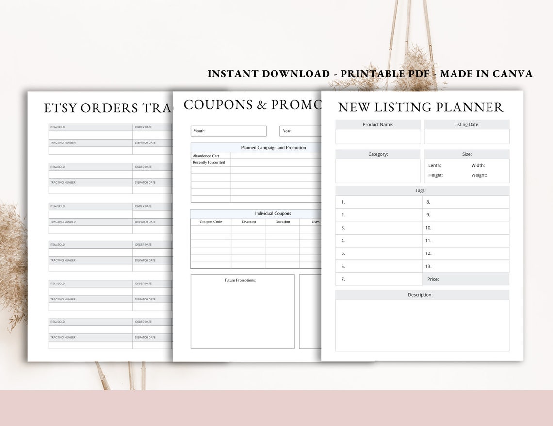 Etsy Planner, Printable Small Business Planner BUNDLE, Business Planner ...