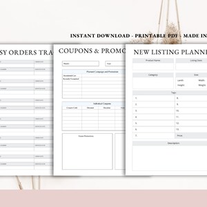 Etsy Planner, Printable Small Business Planner BUNDLE, Business Planner ...