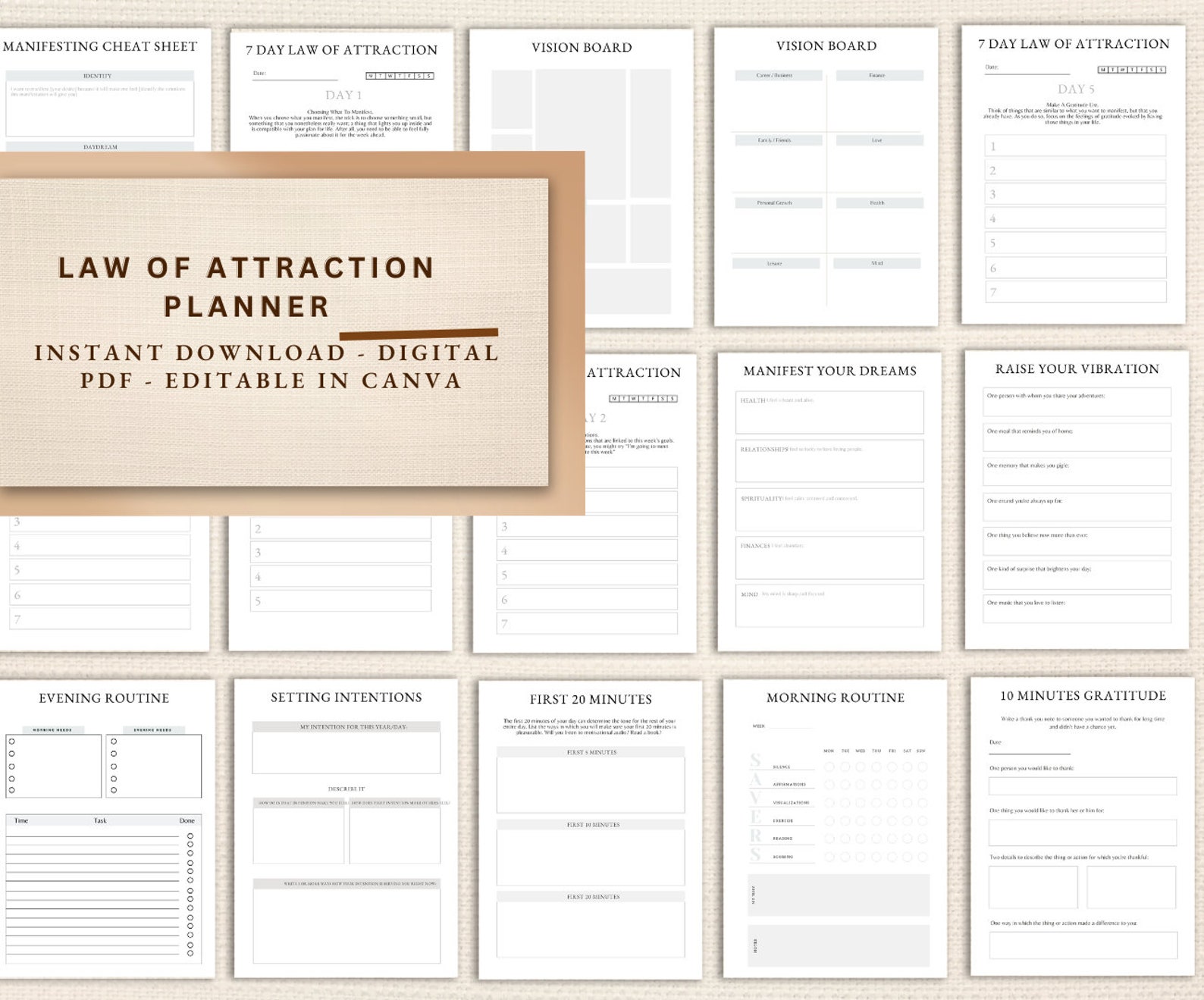 Law of Attraction Journal, Printable Manifestation Journal Prompts ...
