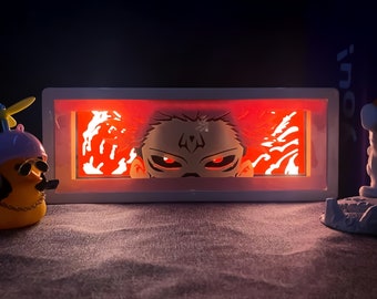 Anime Light Box Eye Face Lamp for Room Decor Lightbox Manga 3d Papercut ...