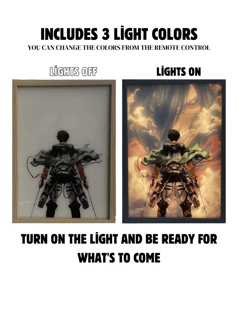 Anime Light Frame Anime Lighting Painting Box Painting Decor Night ...