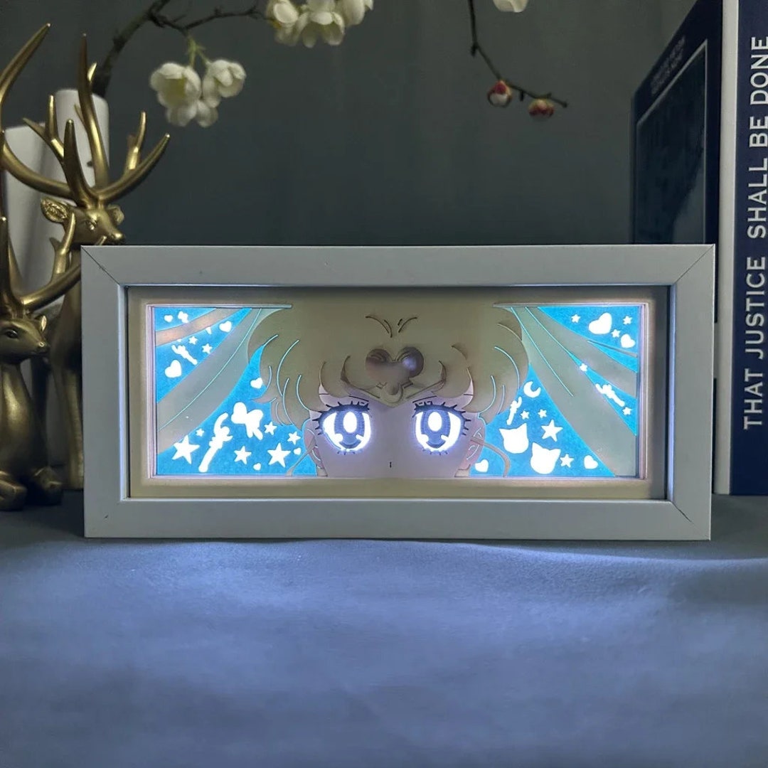 Anime Light Box Eye Face Lamp for Room Decor Lightbox Manga 3d Papercut ...