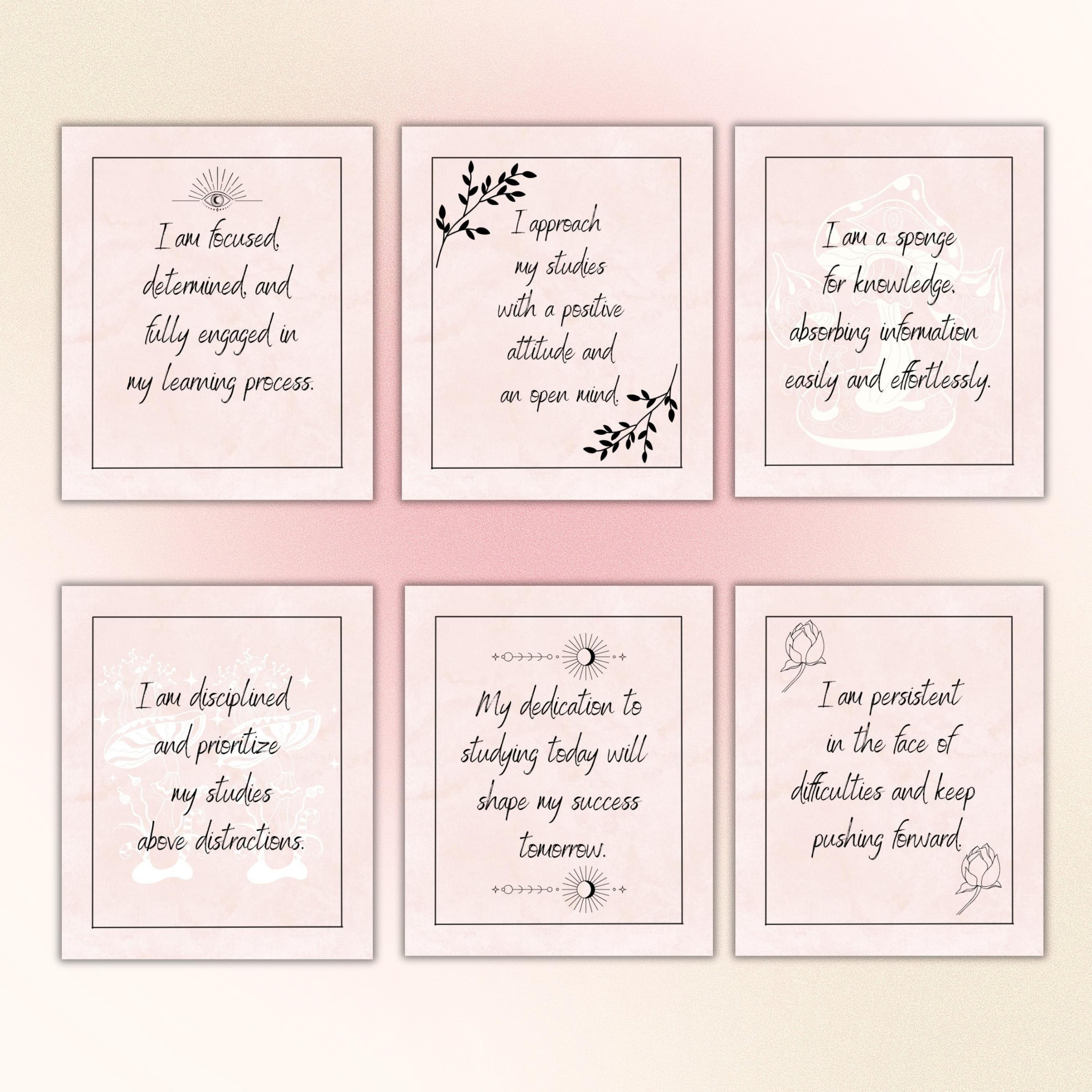 32 Affirmation Cards for Students/ Digital Downloadfocus - Etsy