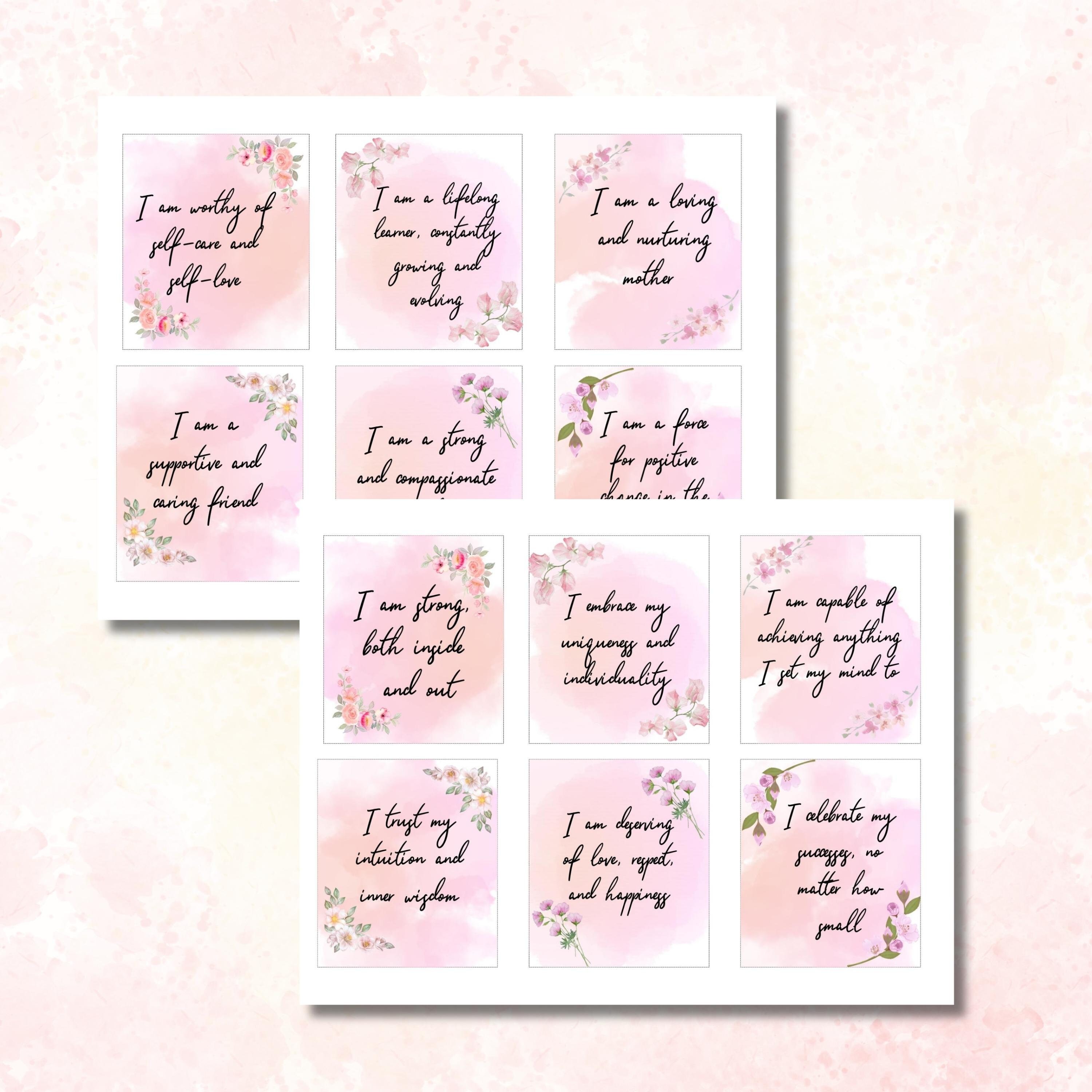 Empowering Women Affirmation Cards Positive Self-love Quotes ...
