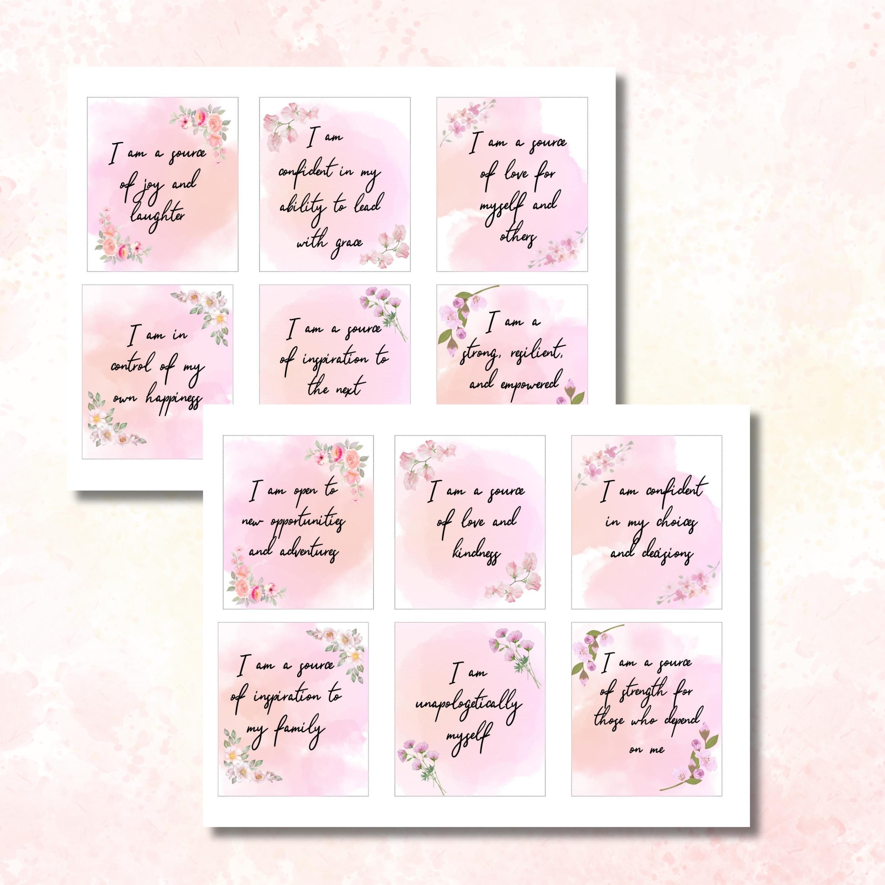 Empowering Women Affirmation Cards Positive Self-love Quotes ...