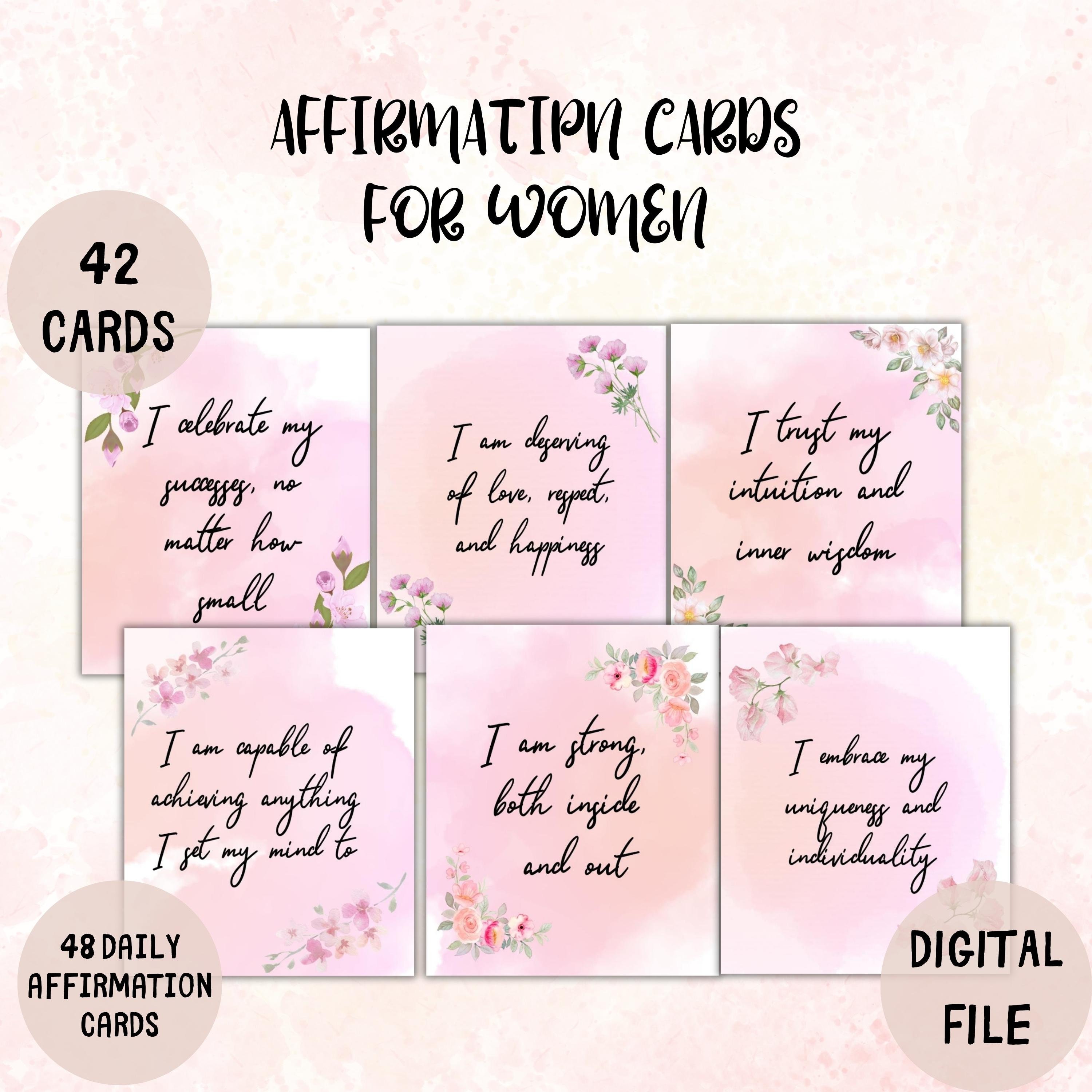 Empowering Women Affirmation Cards Positive Self-love Quotes ...