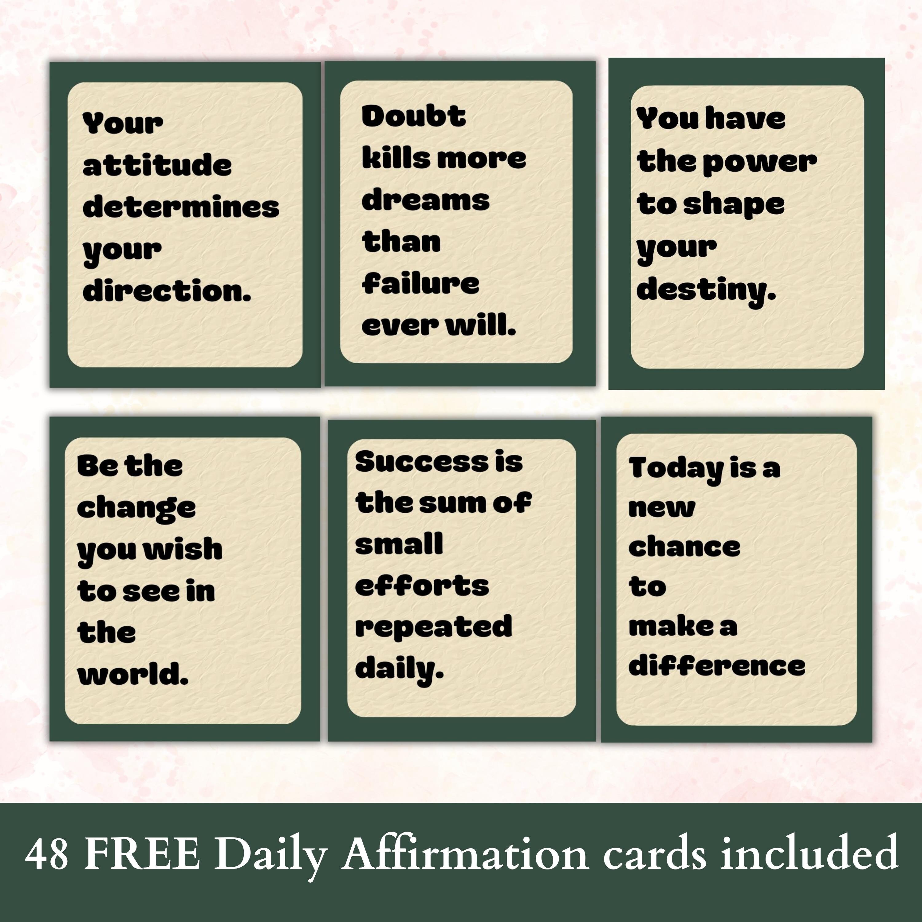 Empowering Women Affirmation Cards Positive Self-love Quotes ...