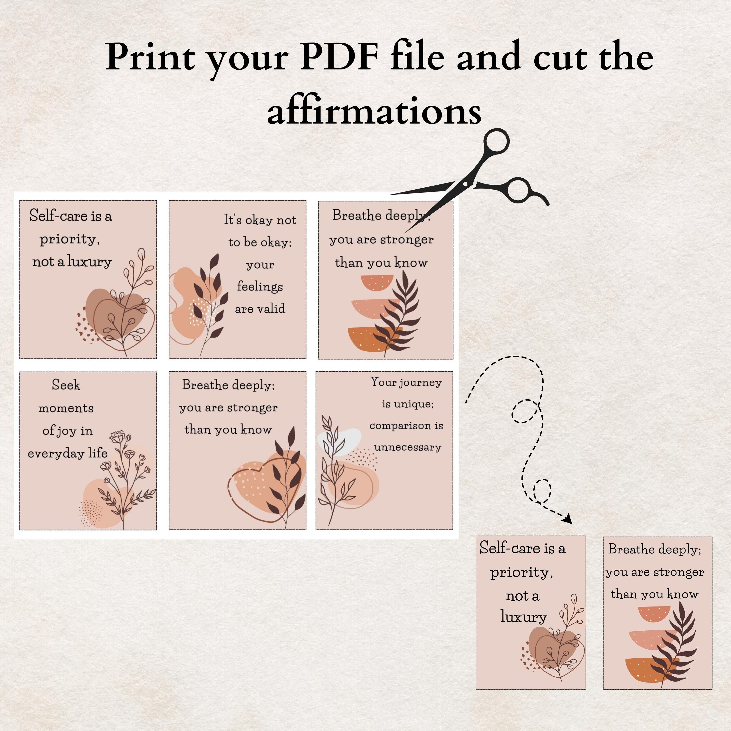 Mental Health Affirmation Cards - Self-care Positive Quotes - Coping ...