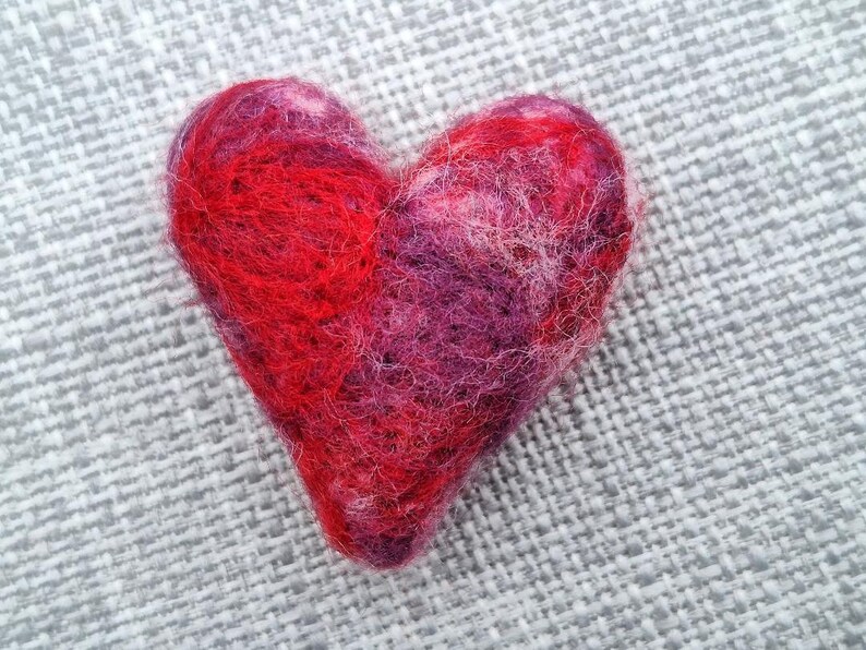 Needle Felted Heart - Etsy