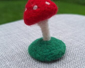 Needle Felted Toadstool Mushroom Teacup Pin Cushion With Ladybug Pin. 5 ...