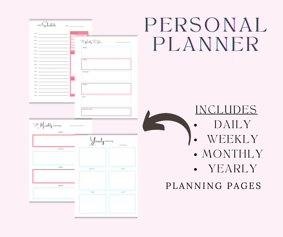 Digital/printable Planner/calendar With Daily, Weekly, Monthly and ...
