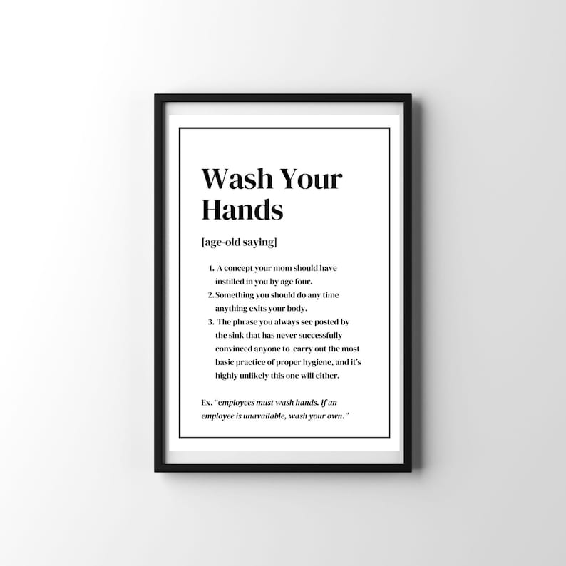 Please Wash Your Hands | Funny Sign for Public Restrooms - Etsy