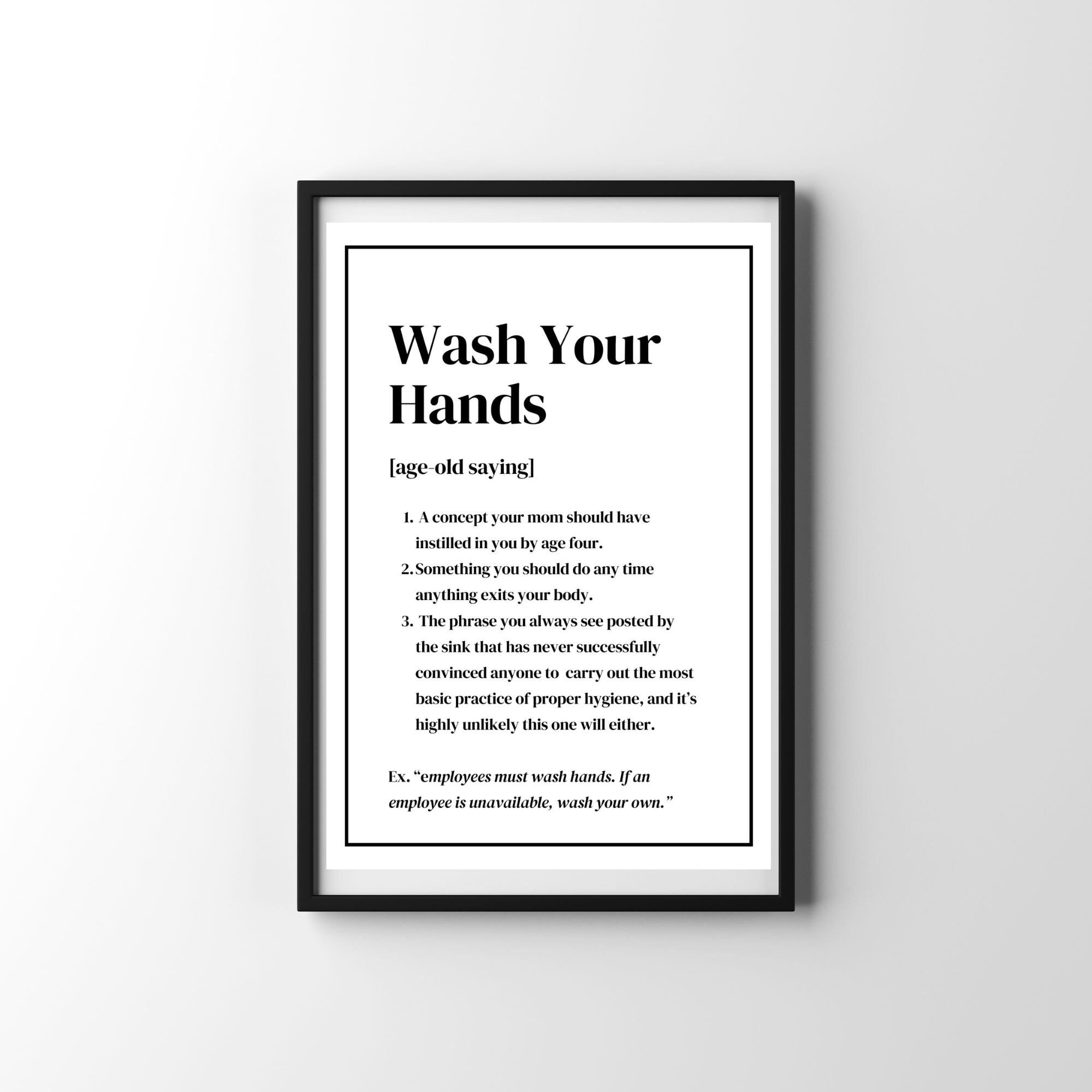 Please Wash Your Hands | Funny Sign for Public Restrooms - Etsy