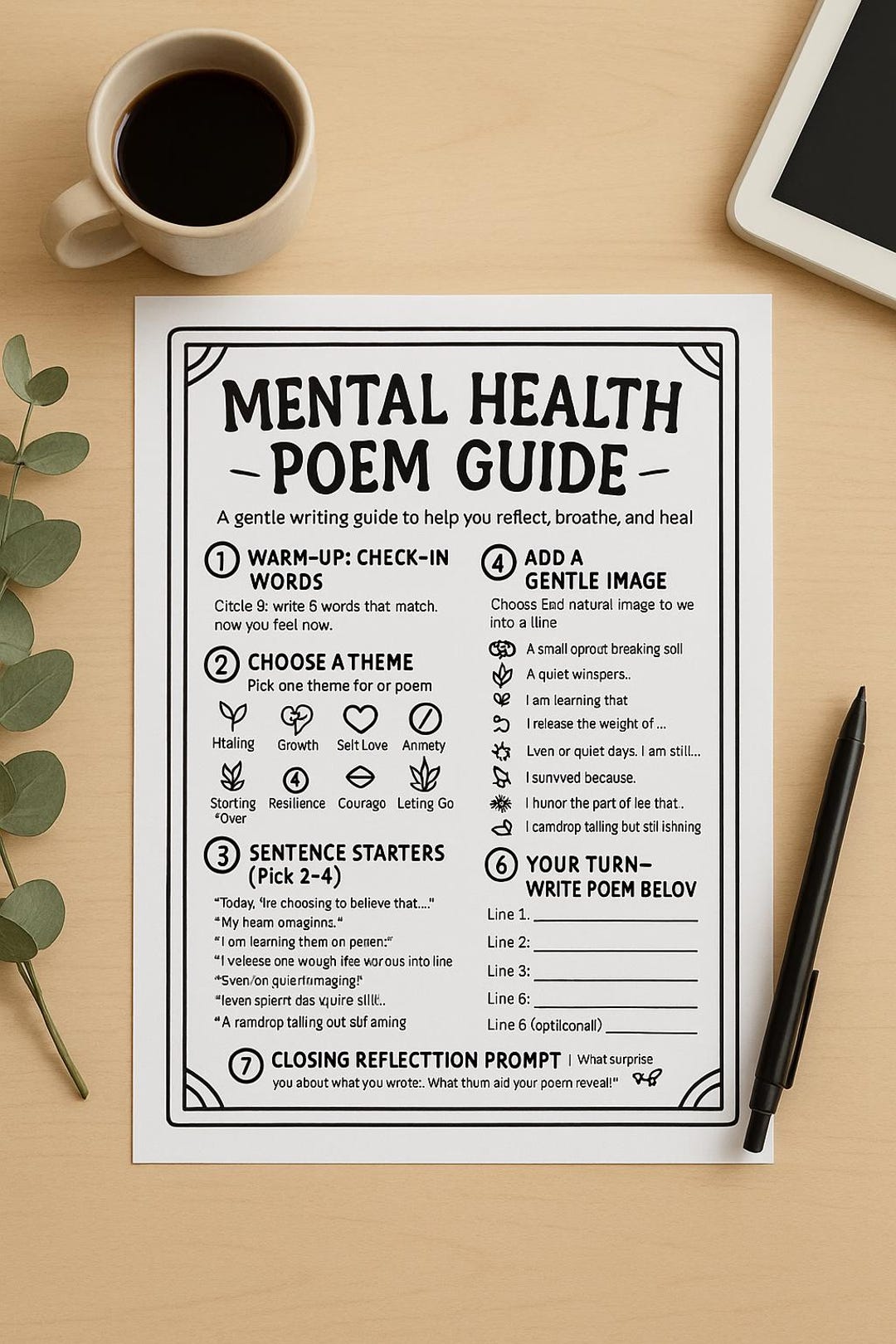 Mental Health Poem Guide - Etsy