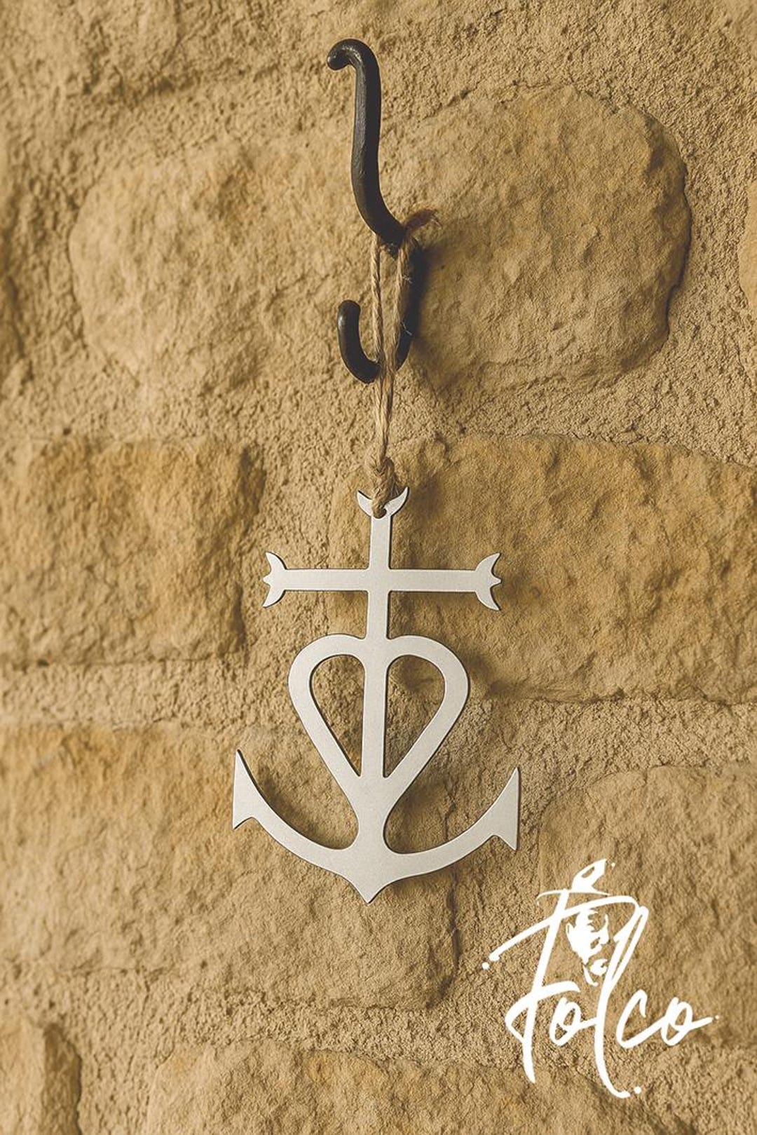 Petite Croix de Camargue à suspendre en acier inoxydable -Symbole du ...