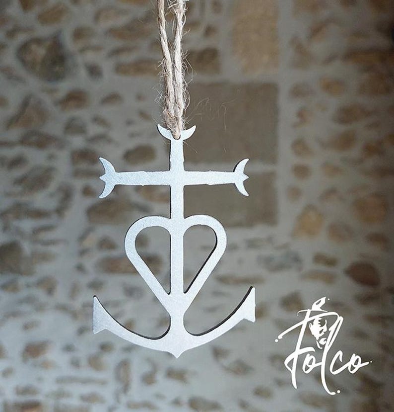Petite Croix de Camargue à suspendre en acier inoxydable -Symbole du ...