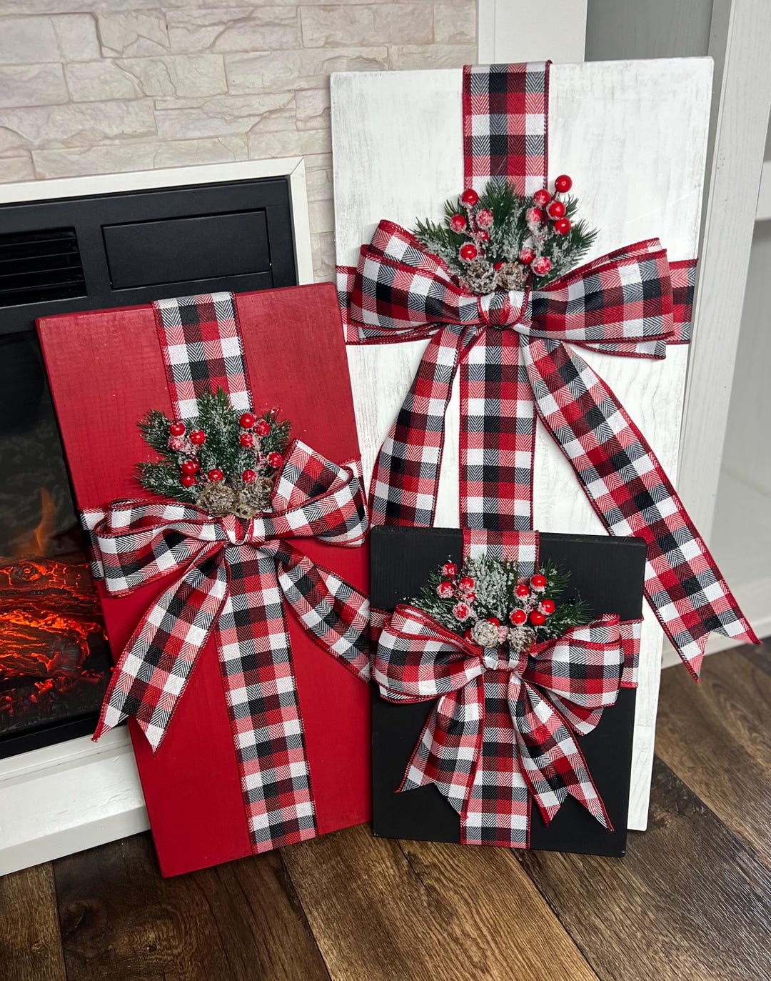 Wood Faux Christmas Presents Decor Farmhouse - Etsy