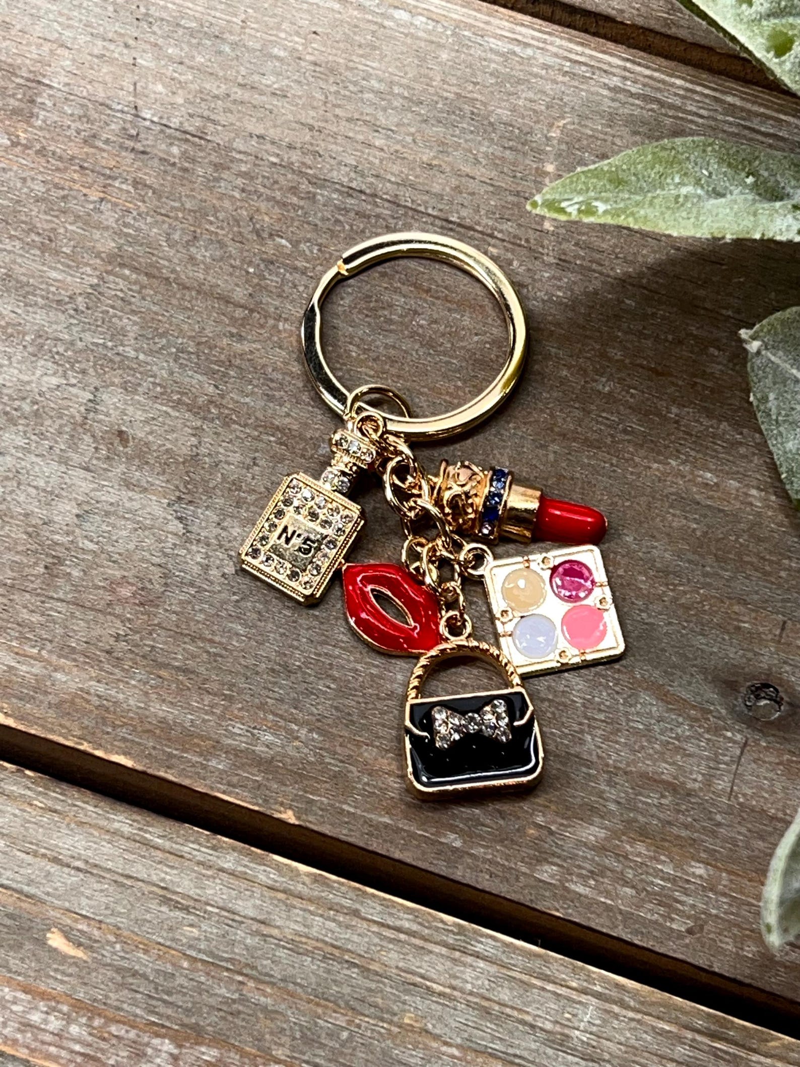 Cute Elegant Enamel Keychain for Women, Cosmetic Makeup Themed ...