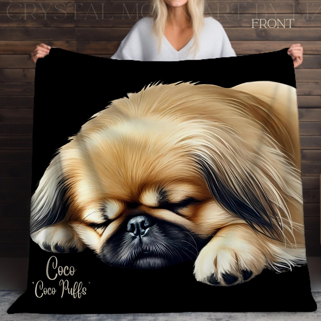 Custom Pekingese Blanket, Cozy Dog Blanket, Pekingese Lover Gift ...