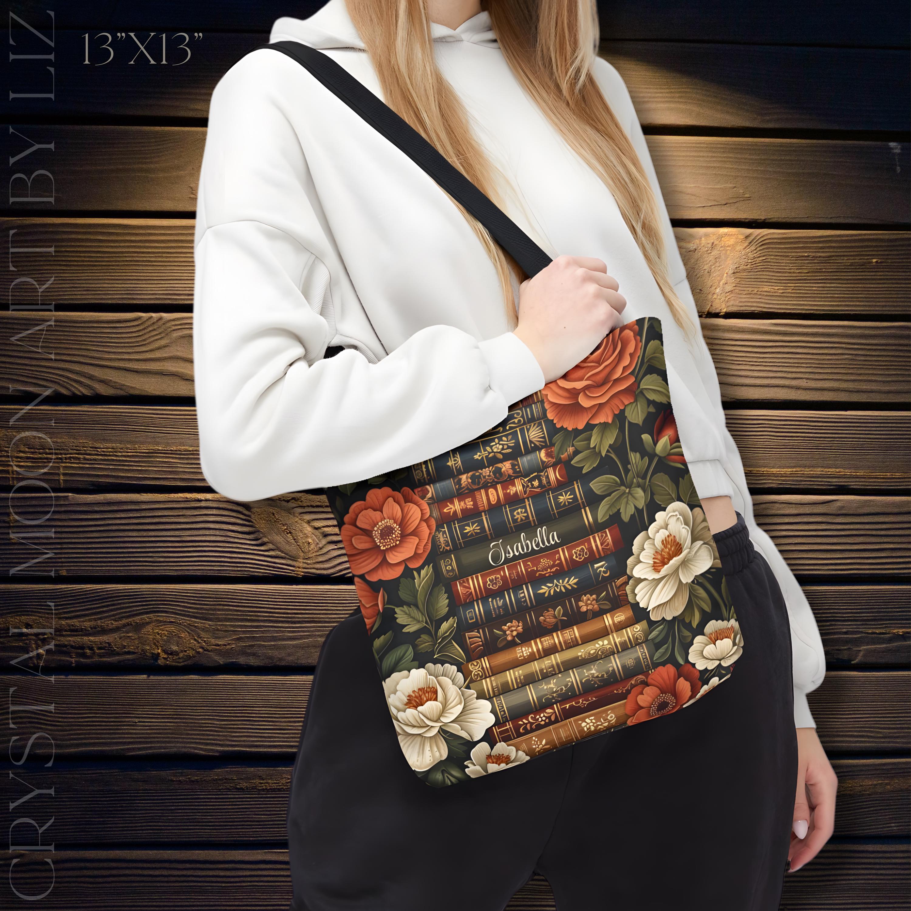 Personalized Vintage Book Tote Bag, Literary Gift, Book Lover Accessory ...