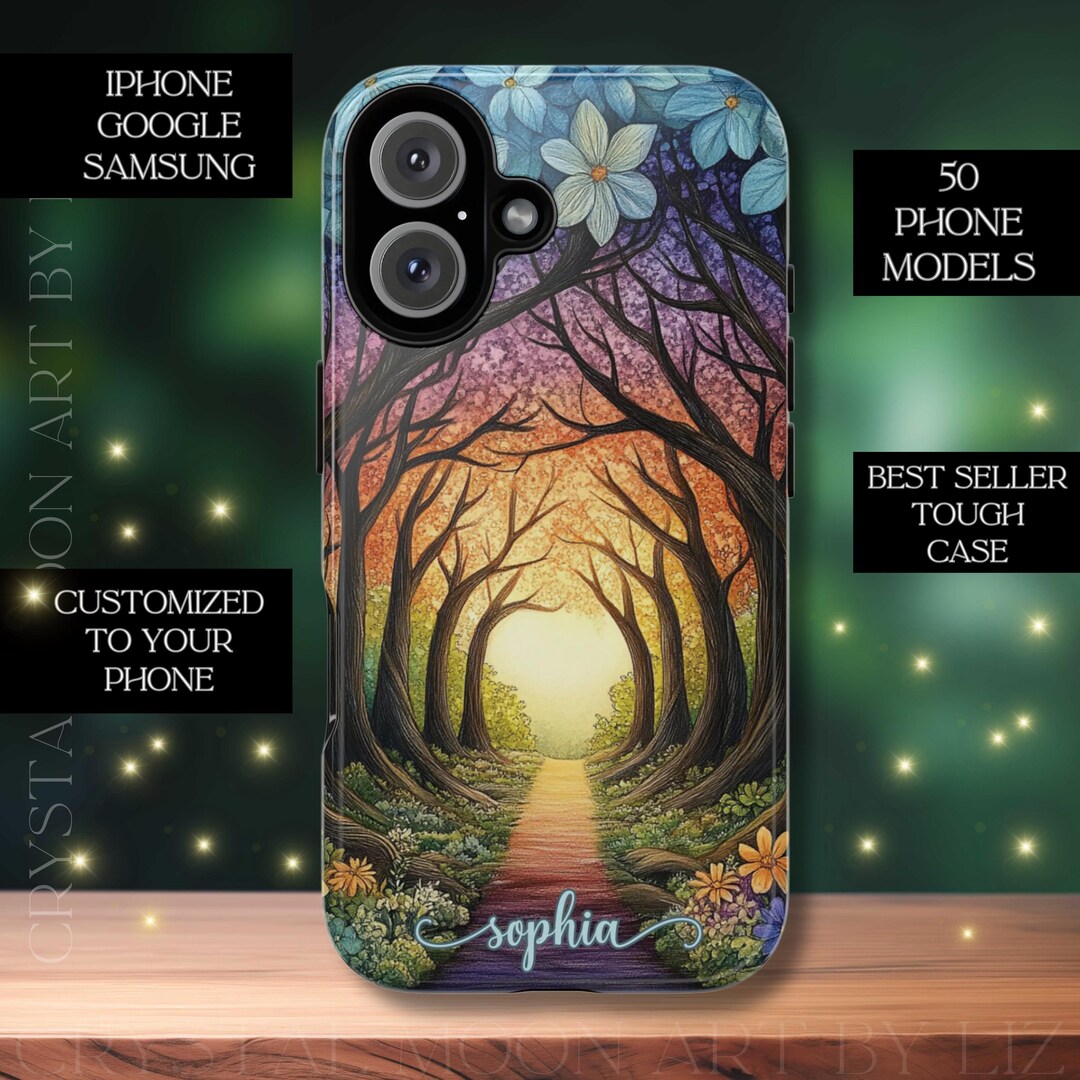Custom Phone Case With Enchanted Forest Design, Tough Phone Cover ...