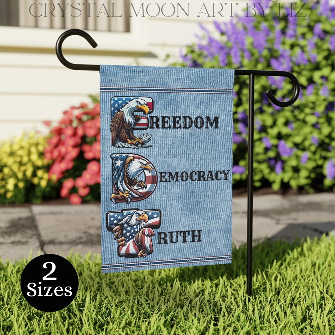 Patriotic Garden Banner | Freedom, Democracy, Truth | Outdoor Decor ...