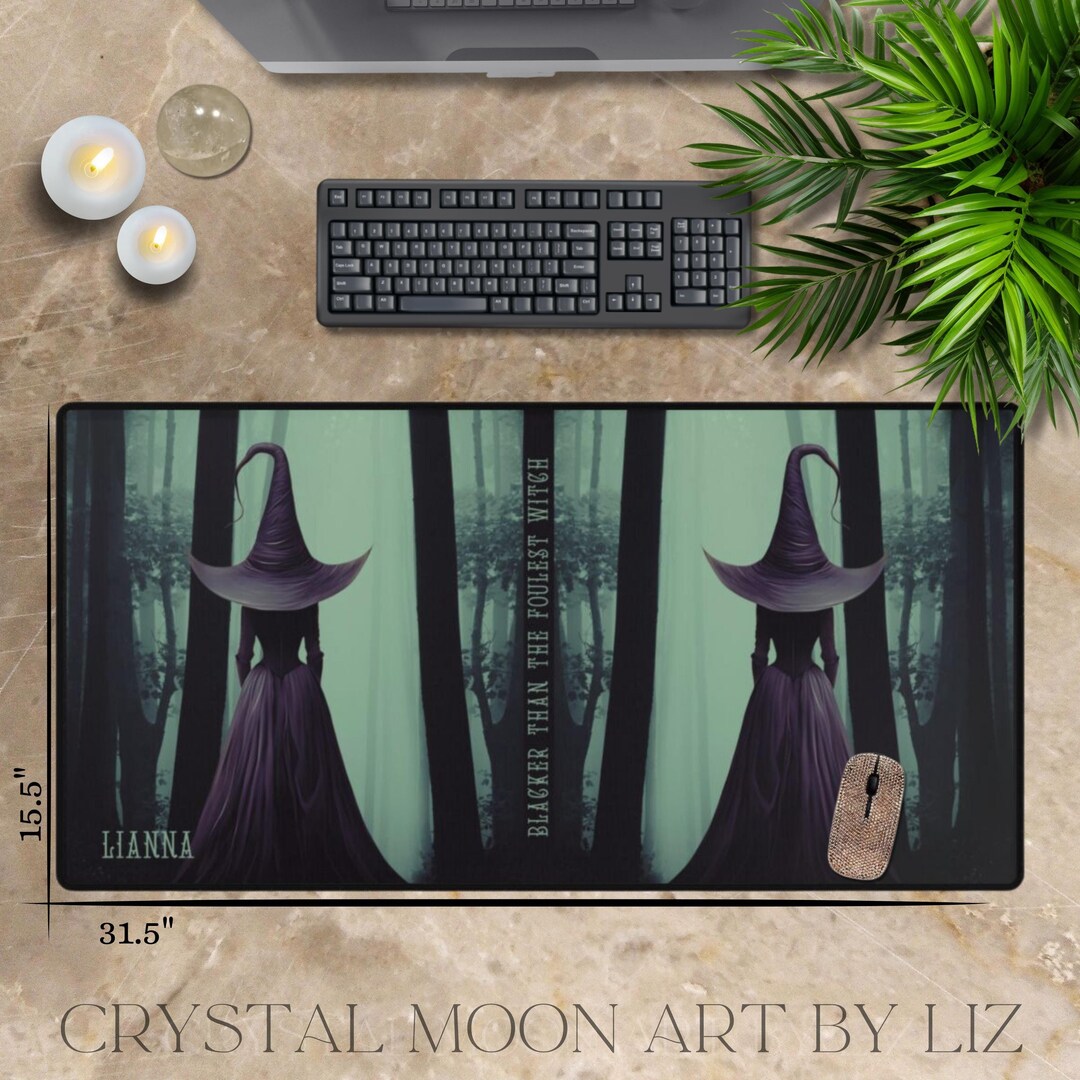 Dark Forest Witch Desk Mats, Custom Name Office Desk Accessories ...