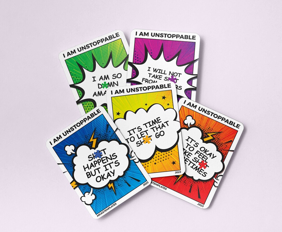 Sweary Affirmation Card Printable Affirmation Cards for Women - Etsy