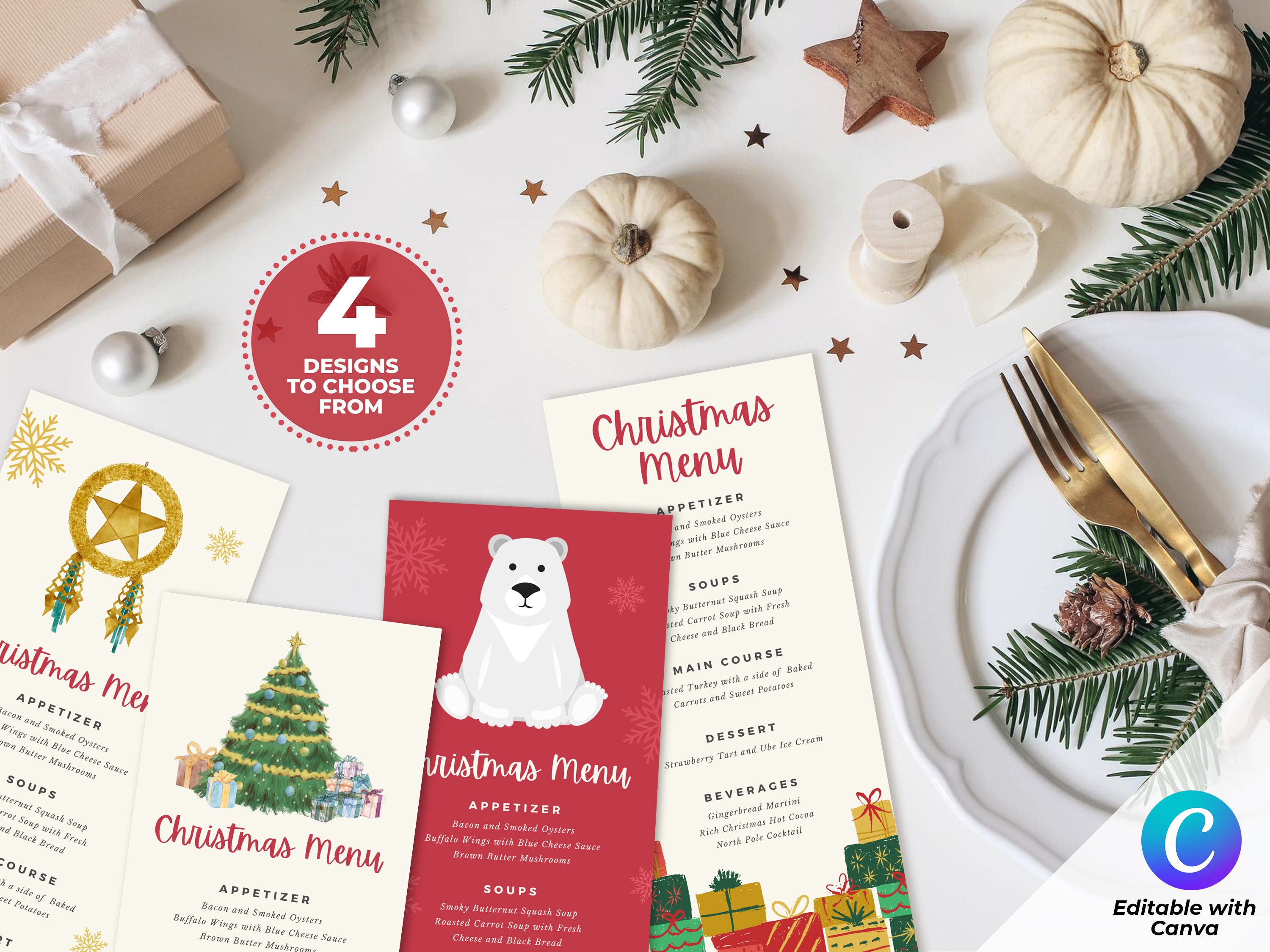 Printable Christmas Menu Template Christmas Cocktail (Download Now) - Etsy