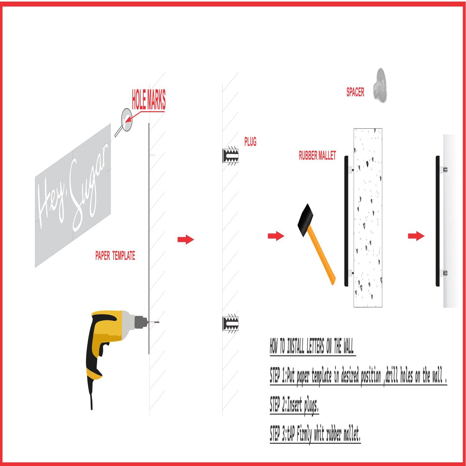 Text to Decorate Your Wall/custom Pvc Words/solid Letters/edges Rounded ...