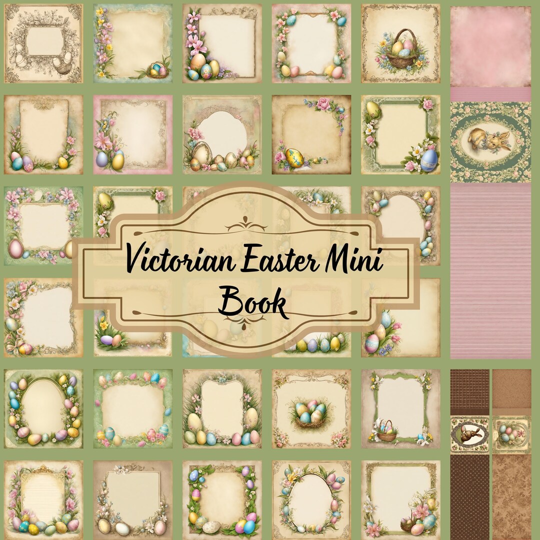 Victorian Easter Mini Book, Digital Easter Mini Book, Rabbit, Junk ...