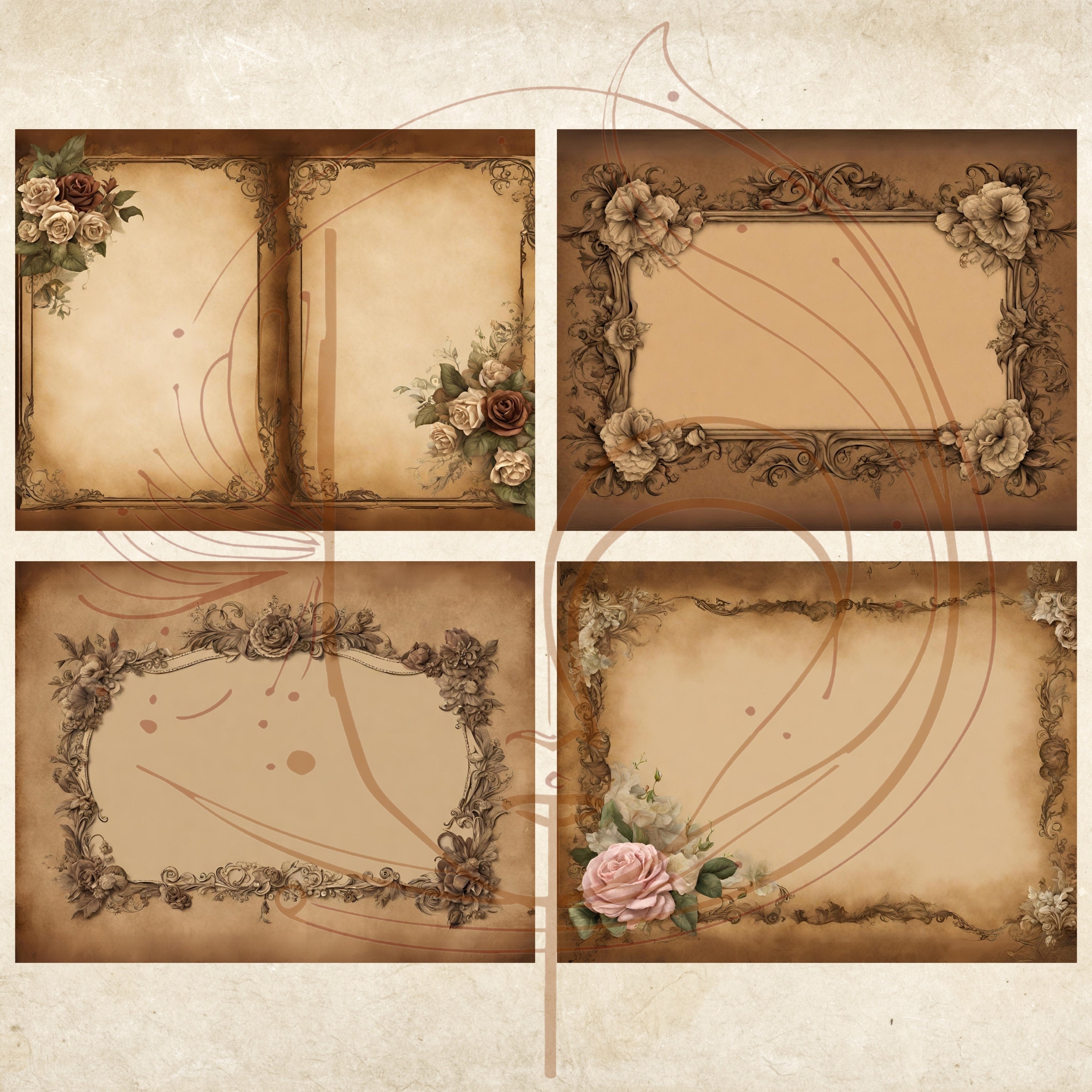 Victorian Journal Pages, Junk Journal Pages, Junk Journal Kit, Neutral ...