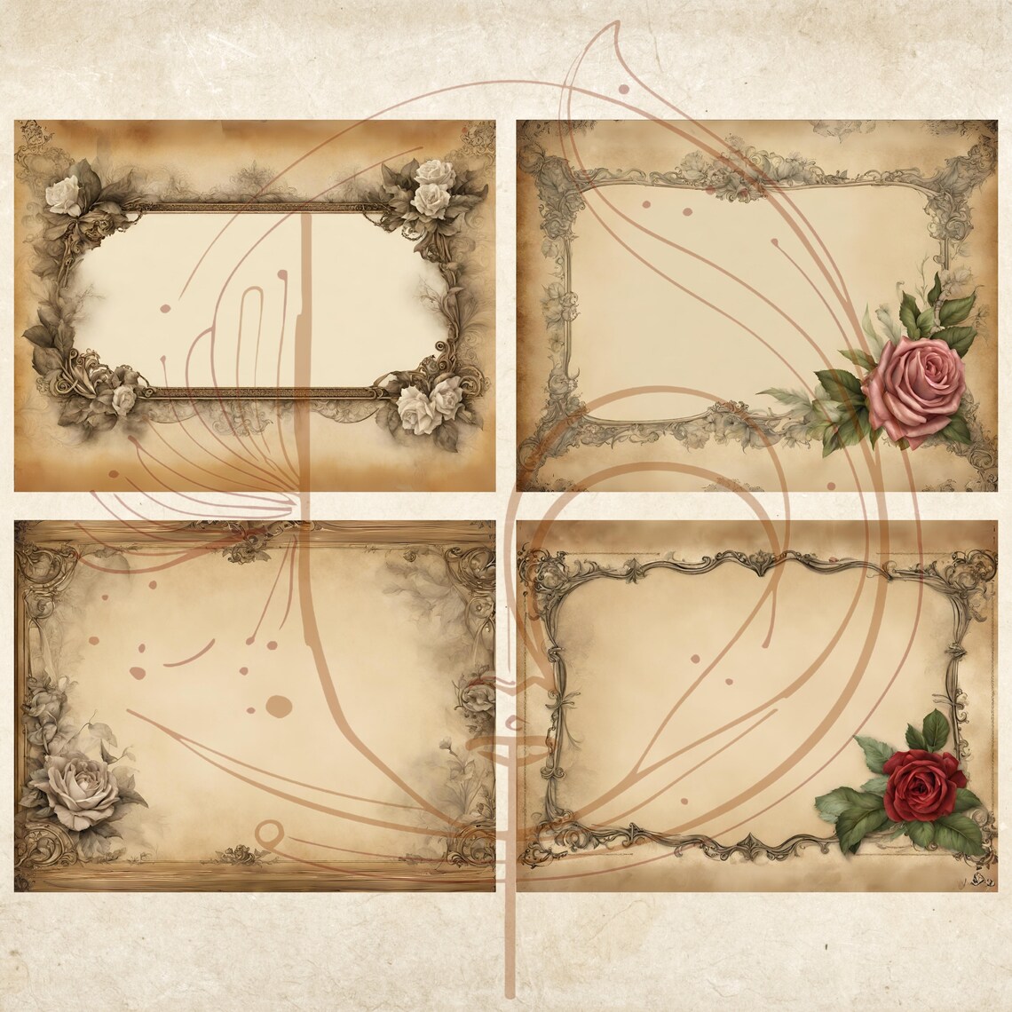 Victorian Journal Pages, Junk Journal Pages, Junk Journal Kit, Neutral ...