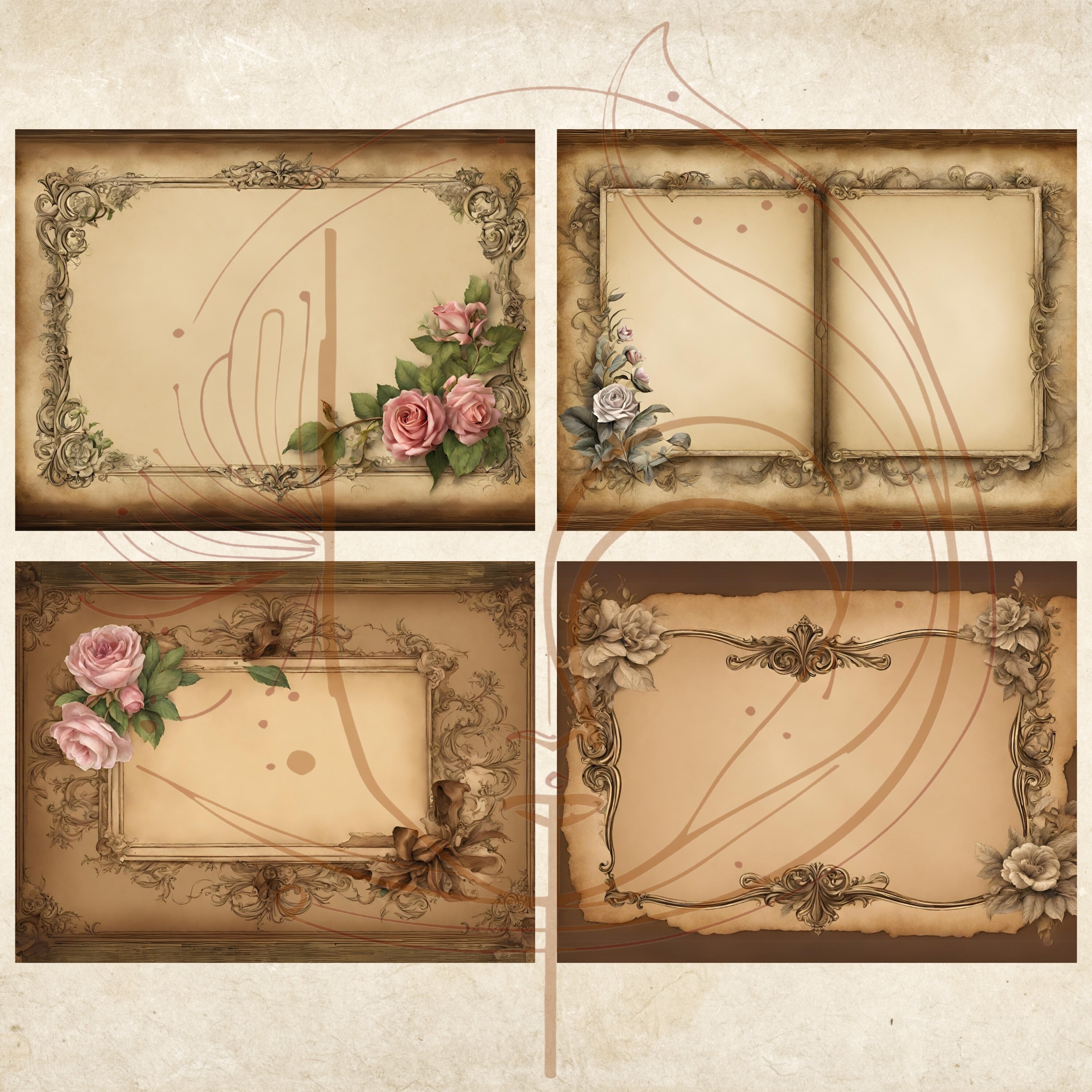 Victorian Journal Pages, Junk Journal Pages, Junk Journal Kit, Neutral ...