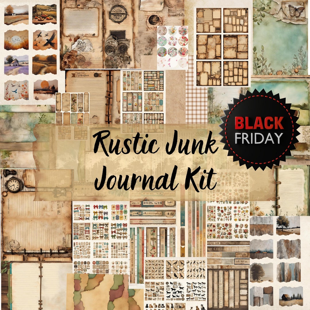 Rustic JUNK JOURNAL KIT printable Jpg Page With Ephemera - Etsy UK