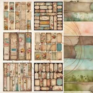 Rustic JUNK JOURNAL KIT (printable Jpg Page With Ephemera, Cover, Card ...