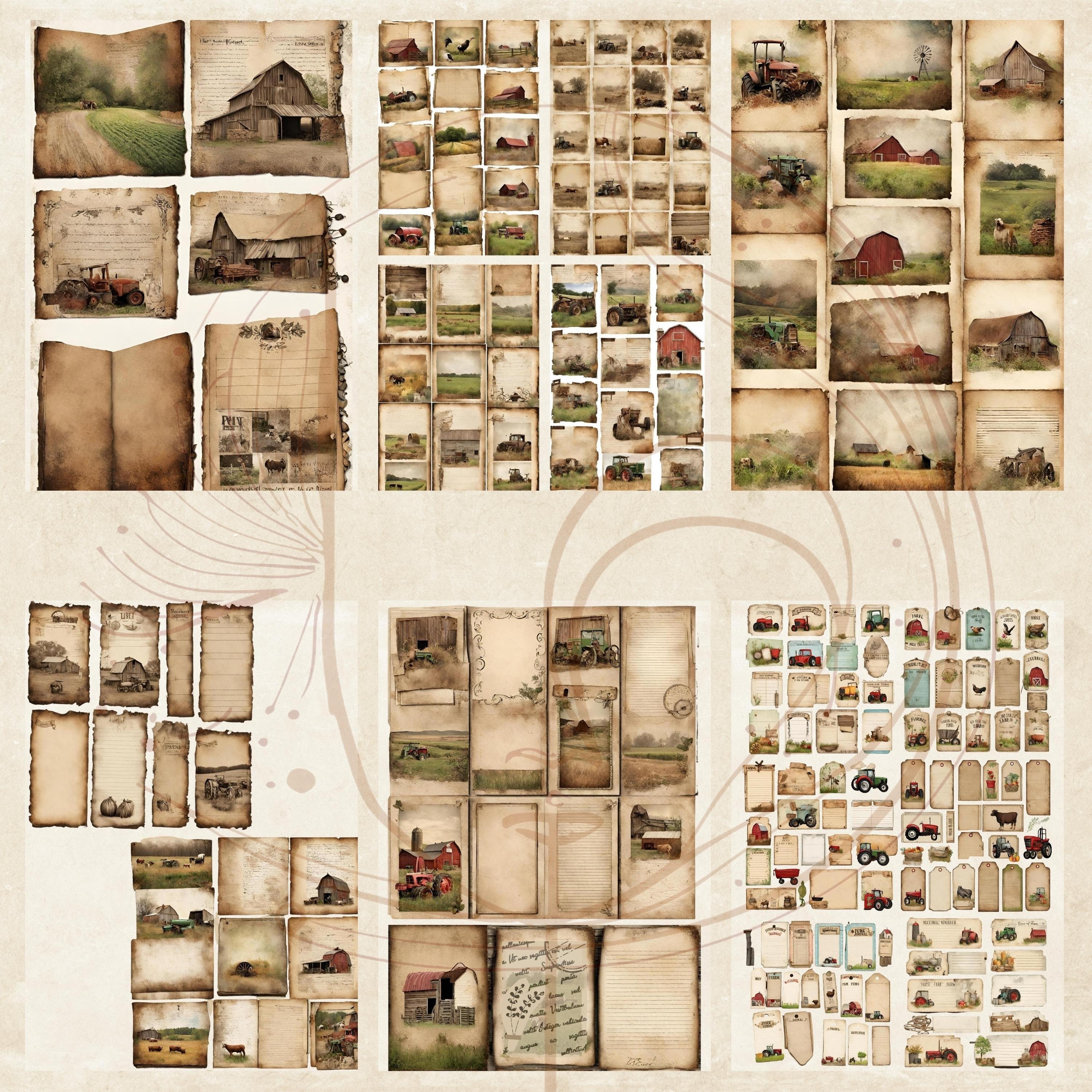 RUSTIC Farm JUNK JOURNAL Kit, Grateful, Neutral, Fall, Journal ...